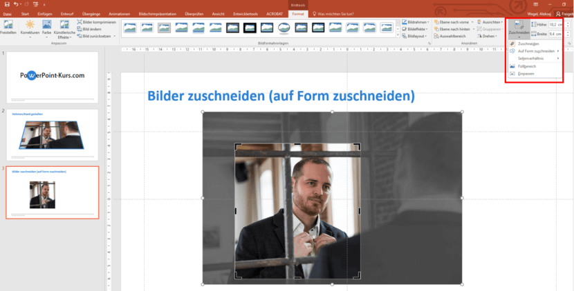 Bilder in PowerPoint bearbeiten - PowerPoint Schulungen und Seminare